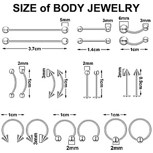 41 Pieces Body Piercing Tool Kit Include Septum Forceps Clamp Pliers 20 Pcs 316L Stainless Steel Piercing Needles and 20 Pcs Nose Ring Hoop Jewelry for Ear Lip Belly Navel Tongue (Classic Style)