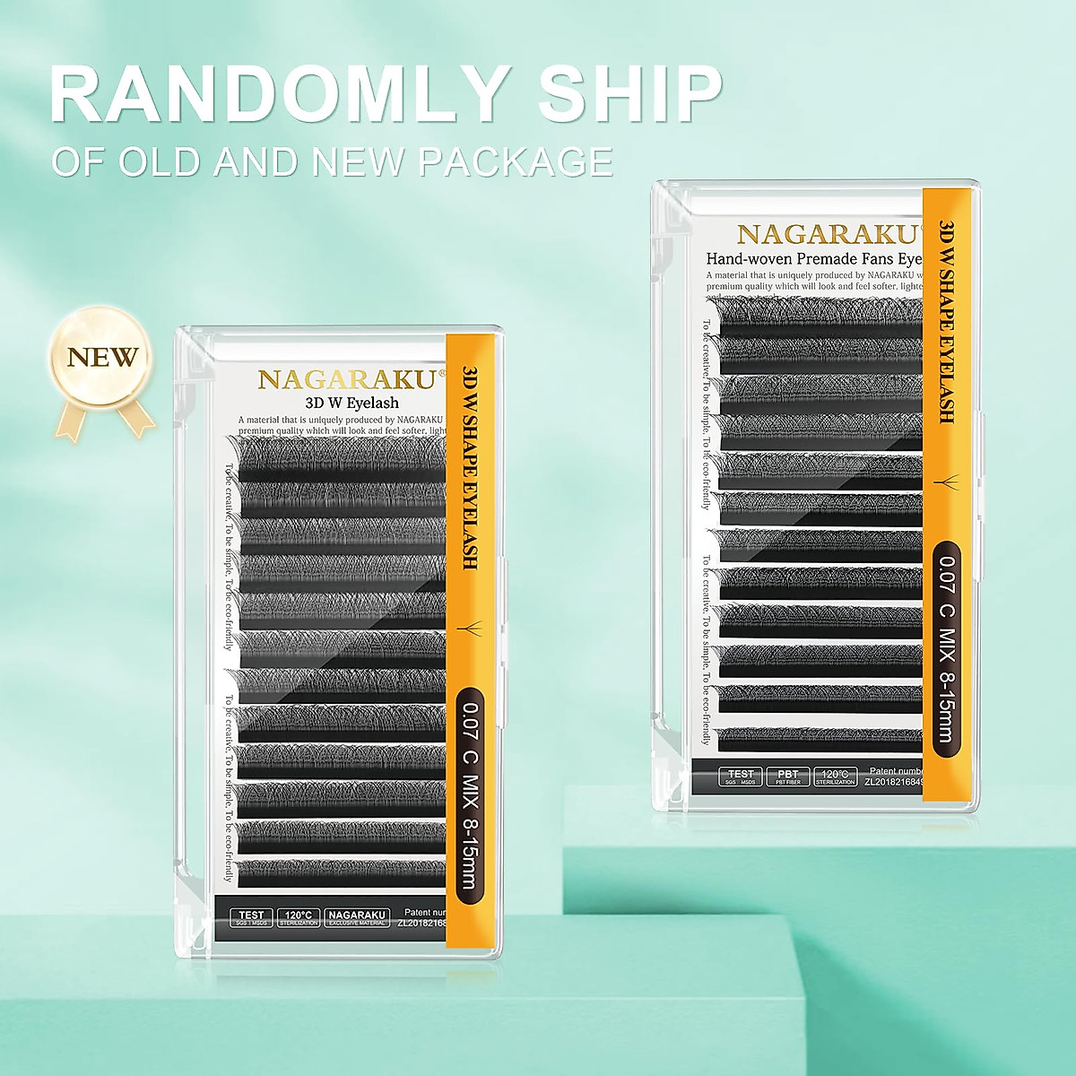 NAGARAKU W Eyelash Extension 3D Volume Premade Fan 0.07mm C curl 8-15mm mix Faux Mink Matte Black Cluster Easy Fanning yy Eye Lashes