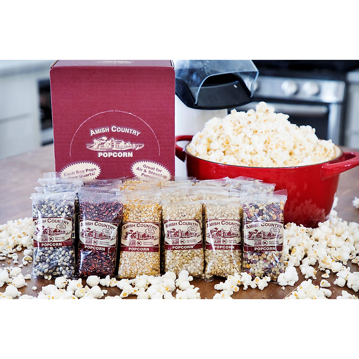 Amish Country Popcorn | 30-4 oz Bags | Popcorn Kernel Variety Set | Old Fashioned, Non-GMO and Gluten Free