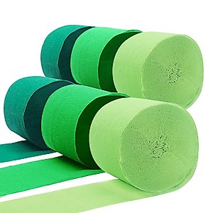 TKEJZu Crepe Paper Streamer Rolls Hanging Party Decoration 492 Feet 6 Rolls Orange Red Yellow Fall Crepe Streamers for Thanksgiving Fall Autumn Wedding Baby Bridal Shower Birthday Supplies