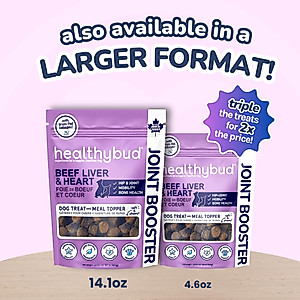healthybud Hip and Joint Supplement Dog Treats - Glucosamine Soft Beef Liver Bites for Senior Dogs, Arthritis Support 14.1oz