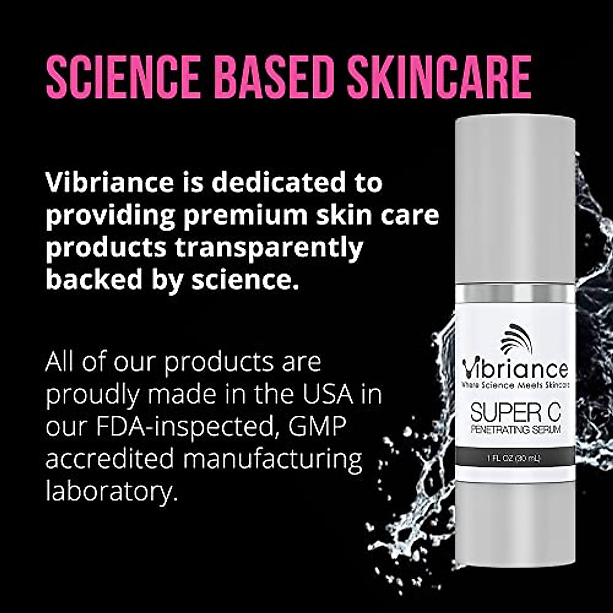 Vibriance Super C Serum for Mature Skin, All-In-One Formula Hydrates, Firms, Lifts, Targets Age Spots, Wrinkles, and Smooths Skin, 1 fl oz (30 ml), Pack of 1