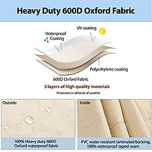 Westblue Patio Outdoor Sectional Cover-L-Shaped Outdoor Patio Furniture Covers Waterproof Rip-Stop Anti-UV 600D Heavy Duty Outdoor Couch Cover with 3 Air Vent Sofa Cover ,Left,83''L(104''L)32''D 31''H