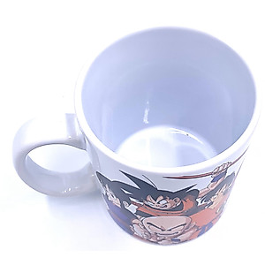 Just Funky Dragon Ball Z White Ceramic Mug - 16-Ounce Coffee Cup Mug Featuring Goku Chiaotzu Yancha Krillin Piccolo Videl Kami/Shen & Tein, DBZ-CMG-36808-RSS.03