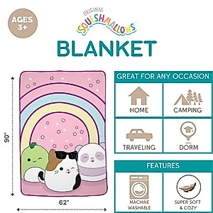 Franco Squishmallows Bedding Super Soft Plush Throw Blanket, 62 in x 90 in
