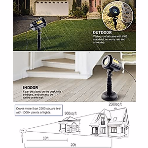 Poeland Outdoor Garden Laser Lights Waterproof Christmas Projector Lighting with Security Lock 3 Color Red Green Blue