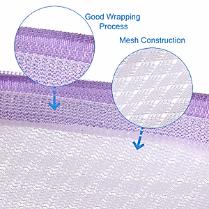 uxcell 2Pcs Shoes Washing Bag, 7.9 x 15 Inch Cylinder Mesh Laundry Bags for Washing Machine Wash Sneakers, Slippers, Delicate, Underwear, White/Purple