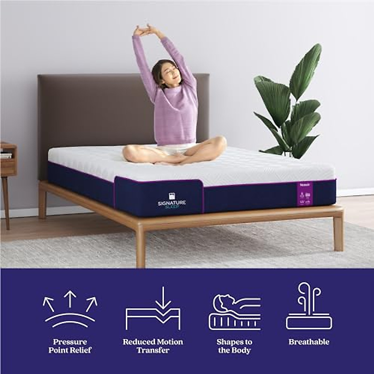 Signature Sleep Memoir 12 Inch Memory Foam Mattress-in-a-Box, Medium, Certipur-US and OEKO-TEX, King