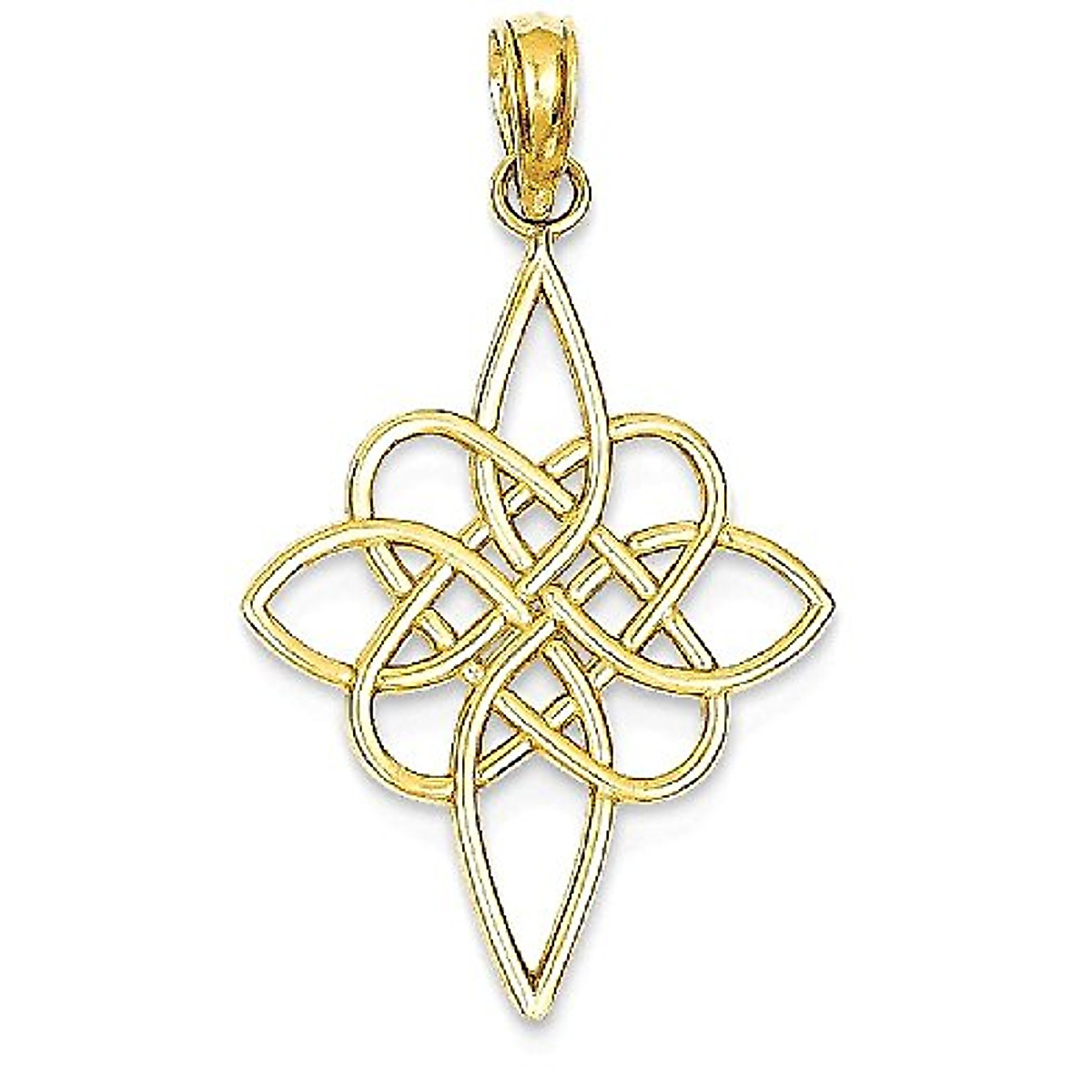 IceCarats 14K Yellow Gold Heart Claddagh Celtic Love Knot Necklace Charm Pendant Irish Jewelry Only