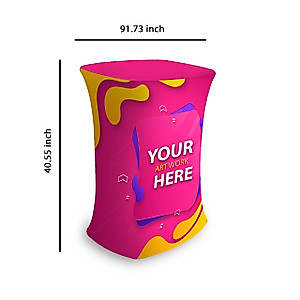 BannerBuzz, Fabric Pop Up Square Booth, Graphic with Hardware, 240 GSM, Tension Fabric, 32 mm Tube Diameter, 1440 DPI Dye-Sublimation Printing, Ideal for Trade Show, Exhibition (82.7” W X 39” H)