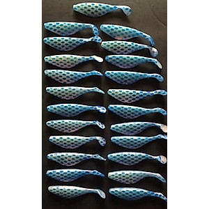 4" Sassy SHAD PADDLETAIL SHAD, Pearl with Blue Diamonds 25 - dhira Store