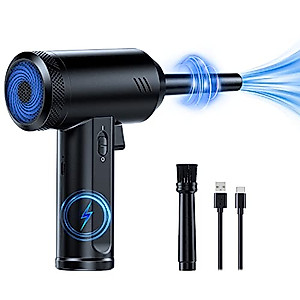 Aluan Compressed Air Duster, 83000RPM Powerful Cordless Dust Blower Stepless Speed 7800mAh Rechargeable Keyboard Cleaner Reusable Electric Air Duster, Replace Compressed Air Cans