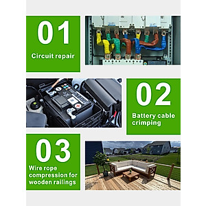 AMZCNC 10 Tons Hydraulic Wire Battery Cable Lug Terminal Crimper Crimping Tool With 9 Pairs of Dies