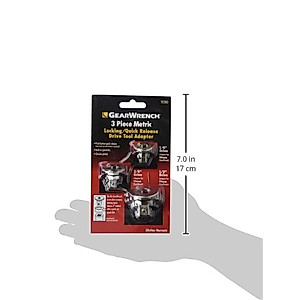 GEARWRENCH 3 Pc. Ratcheting Wrench to Square Drive Adapter Set, Metric - 9230D