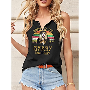 Vintage Band Tees for Women Country Graphic Tank Top Summer V Neck Ring Hole Sleeveless Shirt