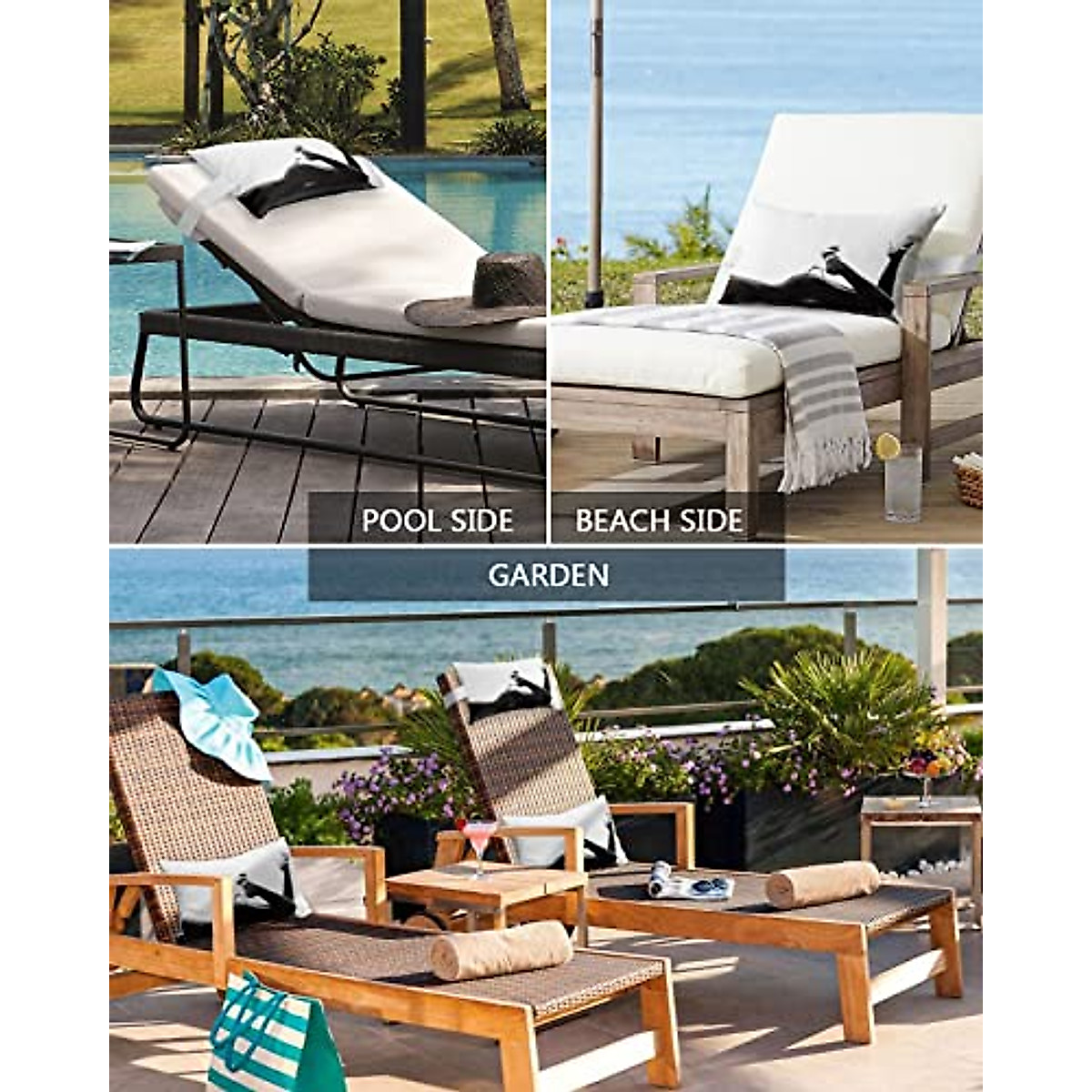 Chaise Lounge Head Resting Pillows The Shadow of Sexy Lady with High Heels Outdoor Lumbar Pillows Waterproof Patio Furniture Pillow with Insert Adjustable Elastic Stripe for Recliner Beach Chairs
