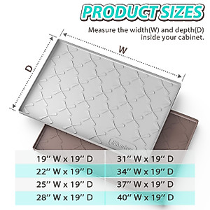 SIKADEER Under Sink Mat for Bathroom Waterproof, 19" x 19" Silicone Under Sink Liner Bathroom Cabinet Shelf Protector, Fits 21inch Standard Kitchen Bathroom Cabinet Mat Under Sink Organizer Drip Tray