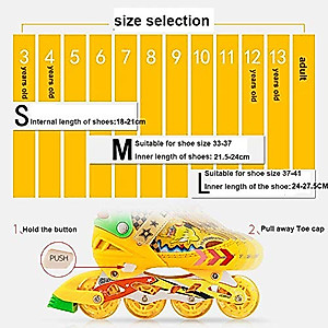 AIAIⓇ Full Flash Kids Adult Inline Skates Men and Women Adjustable Size Inline Roller Skates Upgrade Kids Roller Blade Boys and Girls pu mesh