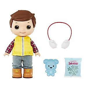 Lilly Tikes Snow Day Tommy Doll with Winter Vest Outfit, White Ear Muffs & Puppy Snow Mold, 12" Tall, Including Accessories, Winter Play- Gift for Kids, Toys for Boys and Girls Age 3 4 5+ Year Old