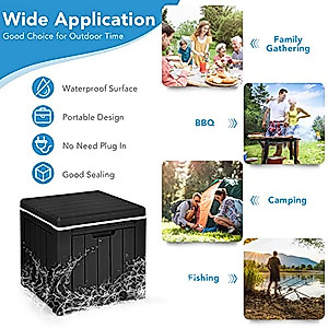 GYMAX Camping Cooler, Insulated 40 Qt Heavy Duty Ice Chest with Built-in Handles and Detachable Lid, Keeps Ice for 24H, Multifunctional for Beach, Picnic, Camping Outdoors (Black)