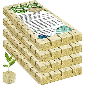 Halatool 1.2 inch Rockwool Cubes Garden Stonewool Grow Cubes Starter Plugs for Hydroponics Soilless Cultivation Seedlings Cuttings Clone Plants (4 Sheets, 144 Plugs in Total)