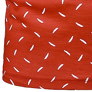 Men's Spring Short Button Print Summer Sleeve Stitching and Casual Men's Blouse Trim Menswear T Shirt (Red, XXL)