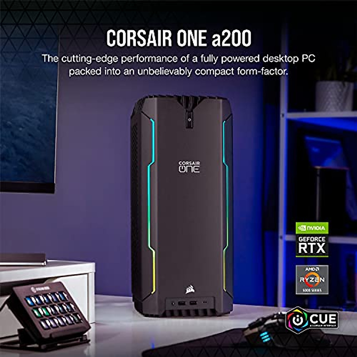 Corsair ONE a200 Compact Gaming PC - AMD Ryzen™ 9 5900X CPU - NVIDIA® GeForce RTX™ 3080 Graphics - 32GB Vengeance LPX DDR4 Memory, 1TB, Windows 10 Home