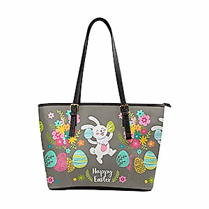 InterestPrint Happy Easter Greeting Card Travel Handbag, Overnight Carry-On Tote Bag, weekend Bag