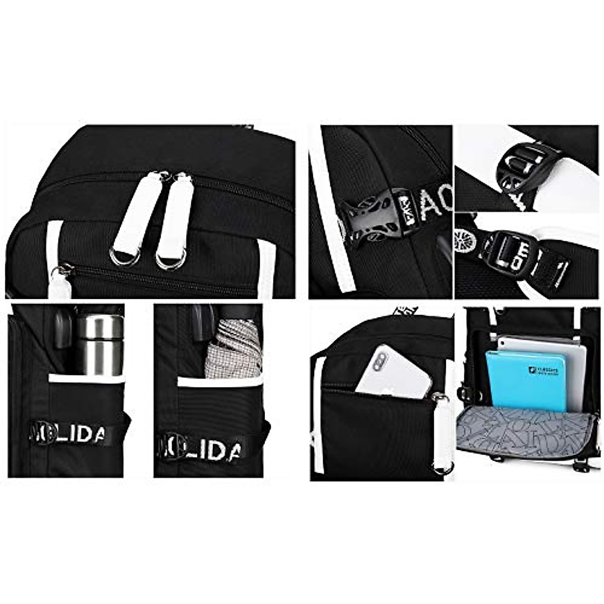 ISaikoy Anime Oshi No Ko Backpack Shoulder Bag Bookbag School Bag Daypack Satchel Laptop Bag Color Black21