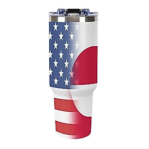 U.S.A Greenland Flag 40oz Water Bottle Double Wall Insulated Tumbler with Handle Leakproof Travel Mug Deep Blue-style