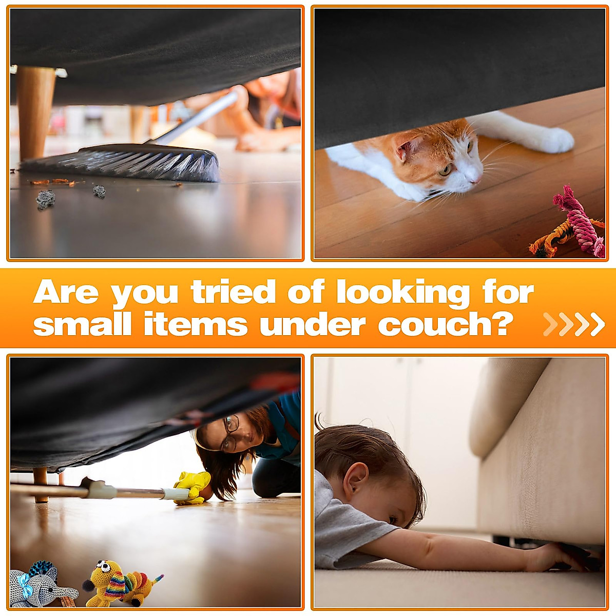 Biggun 3.2in Heighten Under Couch Toy Blocker - 126in Total Length Strong Adhesion Couch Bumpers with Cloth-Based Tape to Prevent Pets Toys from Getting Under Sofa Bed Furniture Gap, 8 Packs