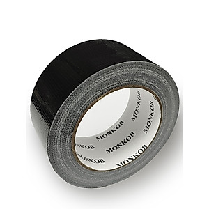 MONKOB Black Duct Tape 2 inches x 30 Yards 2 Pack No Residue, Strong, Flexible, Waterproof, Black Heavy Duty Duct Tape Variety Pack