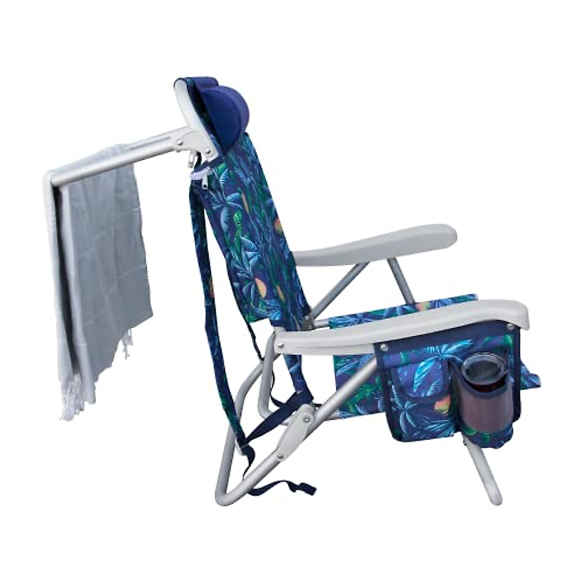 Hurley Deluxe Backpack Outdoor Chair, One Size, Lightweight, Alloy Steel, Blue