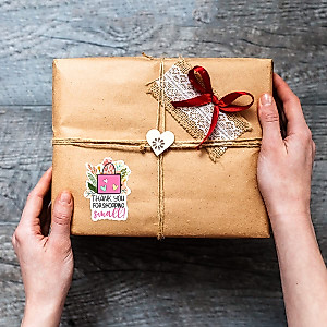 Thank You for Shopping Small Business Stickers,Cute Flower Basket Thank You Stickers,Handmade Stickers,Envelopes Seal Stickers,Mail Packaging Sticker for Small Business 500 PCS