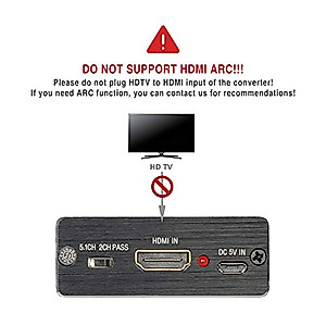 ROOFULL 4K HDMI to HDMI and Audio (3.5mm Stereo or SPDIF Optical) Extractor Splitter Converter Support Apple TV, Fire TV, Blu-ray Players