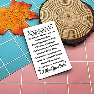 Sister Gifts from Sister Brother Engraved Wallet Cards for Sister Christmas Thanksgiving Birthday Gifts for Sisters Graduation Gift for Her Sister Wallet Card Sister Valentines Wedding Gifts