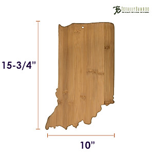 Totally Bamboo Indiana State Shaped Bamboo Serving & Cutting Board