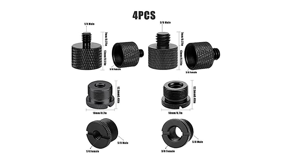 AIEX 8pcs Mic Thread Adapter, Mic Stand Adapter for Camera Screw ...