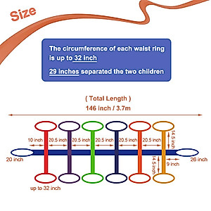 Preschool Walking Rope with Rings Toddlers Child Leashes for Kids 2 to 12 Line Up Safety Wrist Strap with Handles Color Tether Daycare Must Haves Outdoor Supplies (Support 12 Children & 2 Adult)