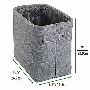 mDesign Fabric Storage Box – Household Storage Basket with Integrated Handles - Perfect for Holding Towels and Bathroom Accessories – Charcoal