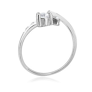 AVORA 925 Sterling Silver Adjustable Toe Ring with Simulated Diamond CZ