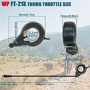 BEISGUANGS EBike Accessories WUXING FT-21X Thumb Throttle Valve 12V/24V/36V/48V/52V/60V/72V Waterproof 3 PIN Plug E-Bike Right Hand Accelerator
