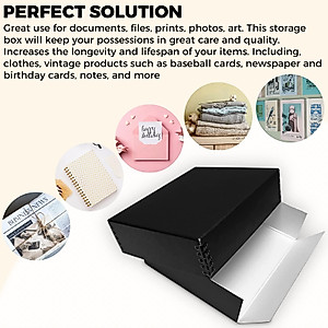 Golden State Art, Acid-Free Archival 8.5x11 Inches Metal Edge Drop Front Museum Photo Storage Box, Preserve Documents, Prints, Pictures, Photographs, Arts And Crafts, Black