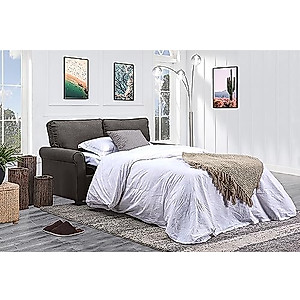 Urban Home Furniture Loveseat Sleeper Sofabed, Twin, Heather Grey