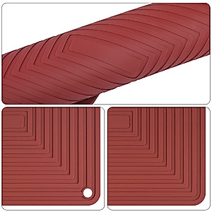 Nstezrne Trivets for Hot Dishes, Silicone Trivet Hot Pads for Kitchen, Trivets for Hot Pots and Pans, Big Silicone Pot Holders Mat, Trivets for Quartz Countertops, Heat Resistant Mats Set 2 Dark Gray