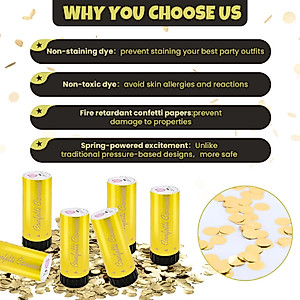 Small Confetti Cannon 24 Pack Mini Confetti Poppers Gold Party Poppers Confetti Small Party Confetti for Kids Ideal for Weddings Birthdays Graduations Baby Shower Christmas New Years (Gold)