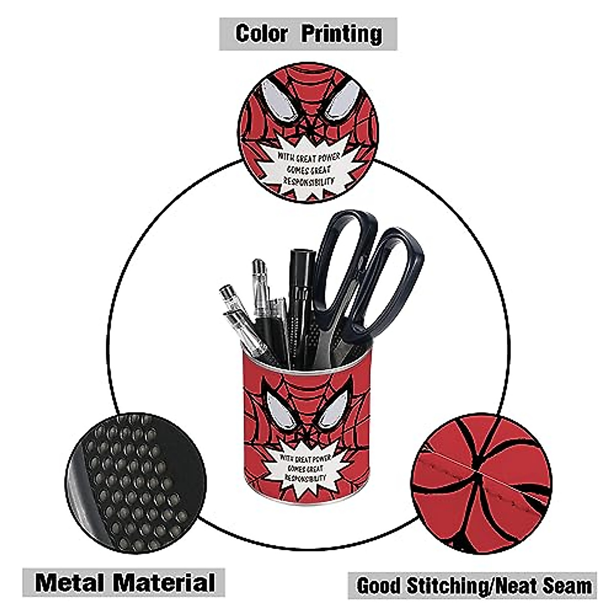 JOHSBYD Super Spiderman Gifts Leather Pencil Pen Holder Super Spiderman Fans Gifts Cosplay Movie Lover Gifts Birthday Graduation Gifts for Son Daughter (spiderman)