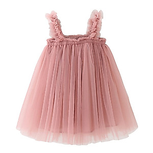 BGFKS Tutu Dress for Baby Girl 1st Birthday Photography Outfit Sets, Dress for Toddler Girls with Lace Rose Flower Crown.(Dusty Rose)