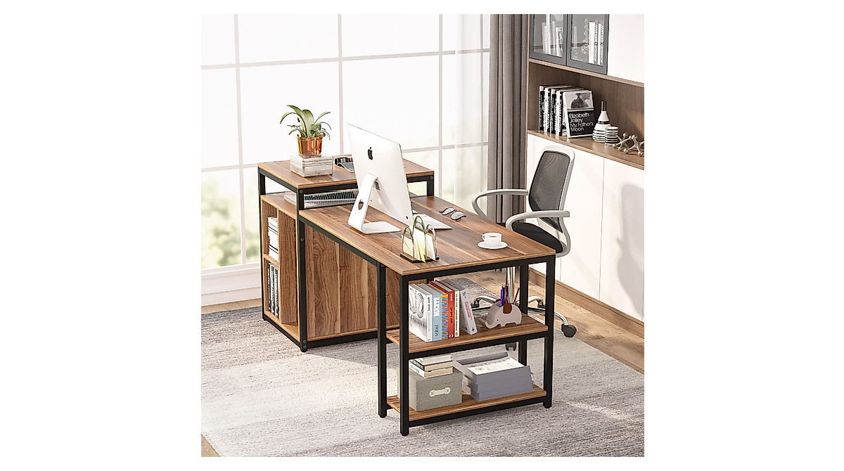 Large 70-Inch Computer Desk with Storage Shelf | Tribesigns Home Office