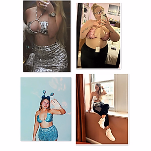 Women's Alien Costume Buzz Lightyear Fembot Winx Club Chel Cosplay el Dorado 90s Outfits Silver Metallic Top Rave Outfits Festival Clothing Halter Sparkly Sexy Multicol Silver Top XL